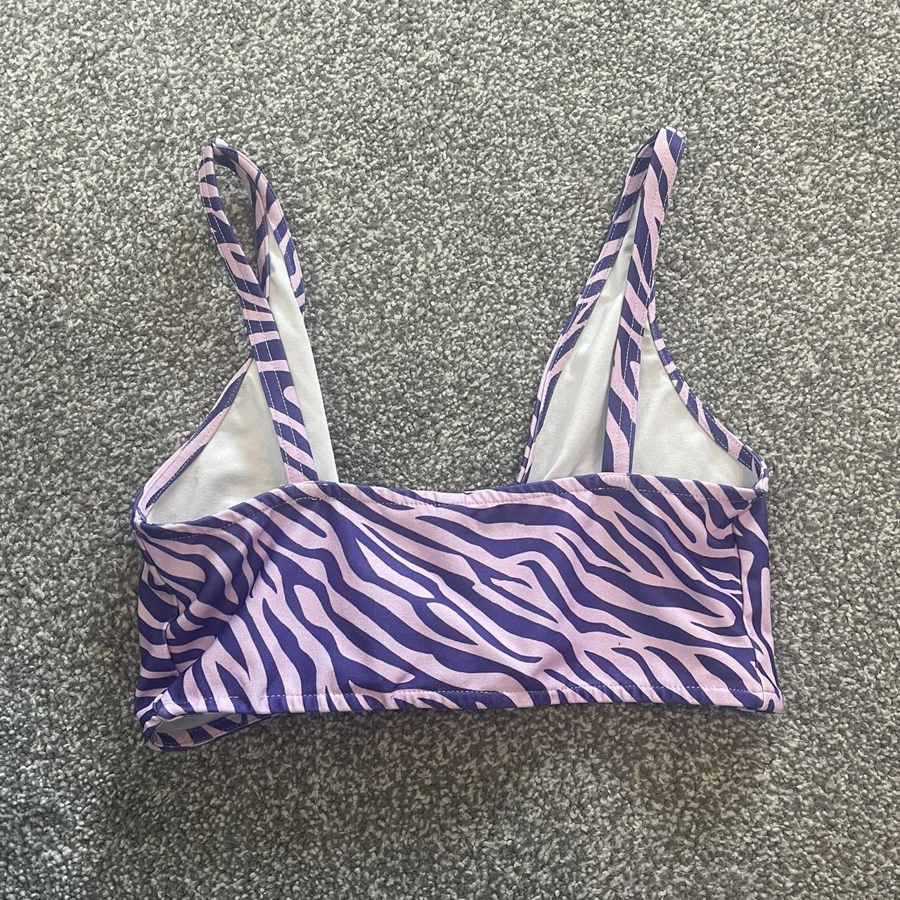 H&M zebra print crop top. size Small - Depop