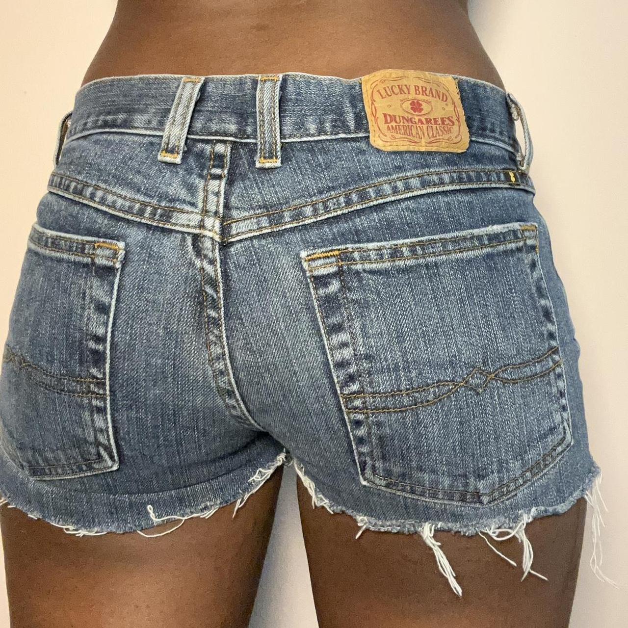 lucky brand shorts i made from medium wash low rise... - Depop