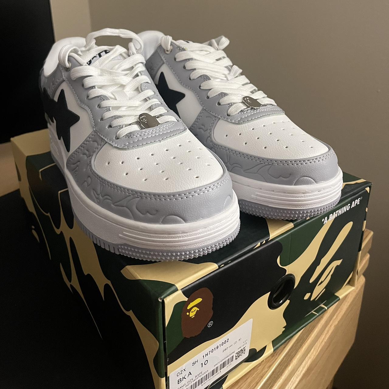 Bathing Ape Bape Sta Low Grey/Black size 10 - Brand... - Depop