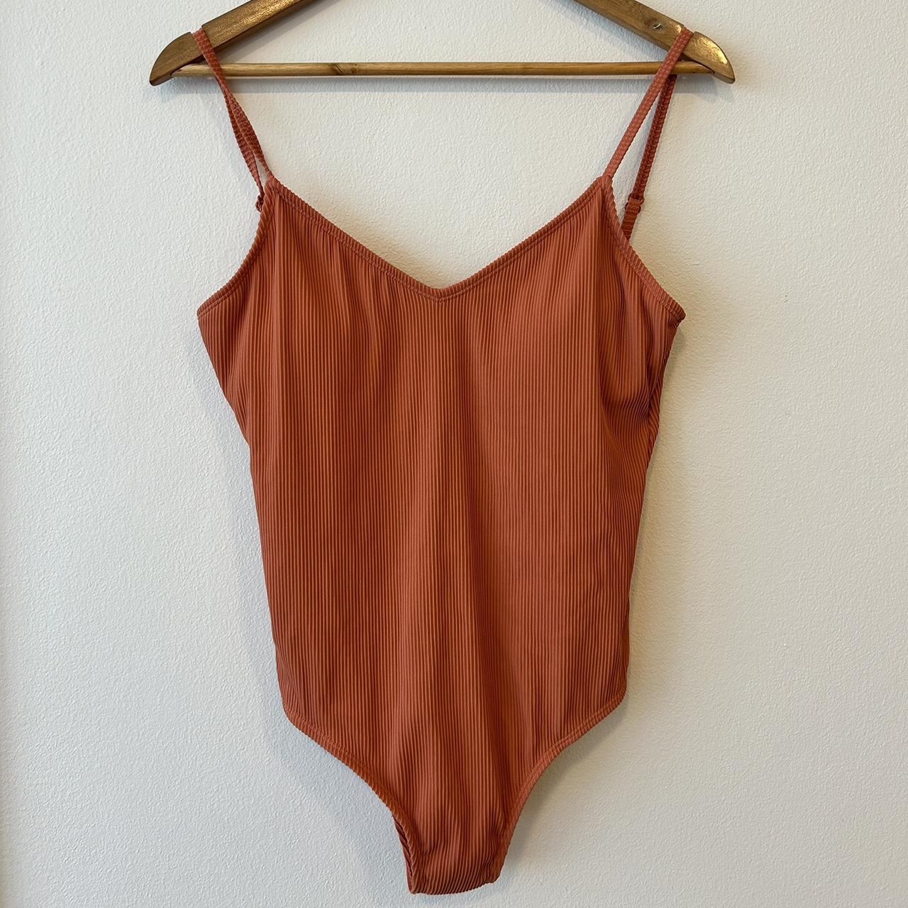 Orange one piece swimsuit from miss shop - never worn - Depop