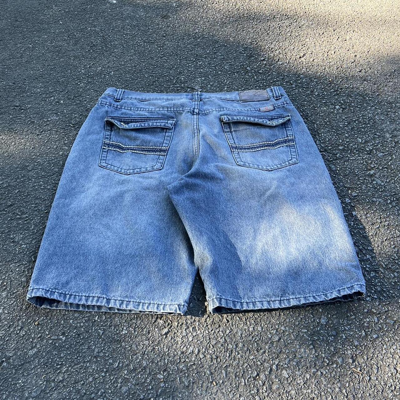 Y2K Swiss cross jorts🔥 Measurements in... - Depop