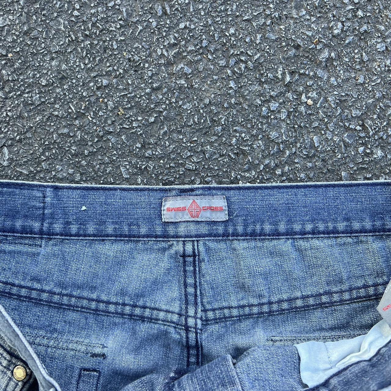 Y2K Swiss cross jorts🔥 Measurements in... - Depop