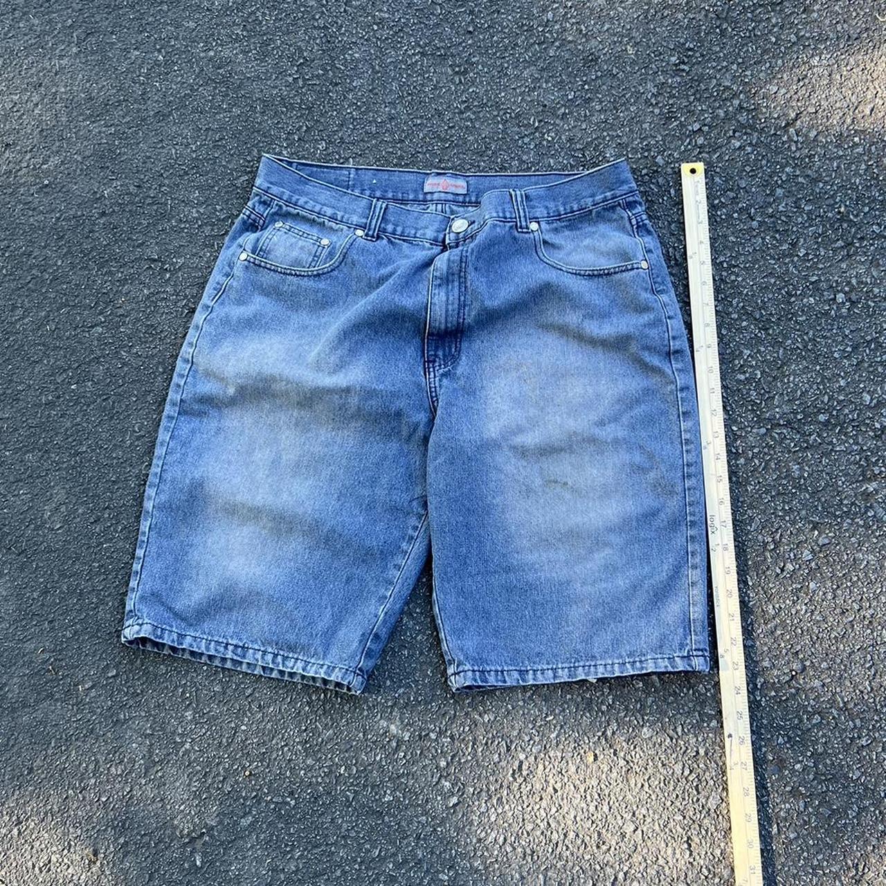 Y2K Swiss cross jorts🔥 Measurements in... - Depop