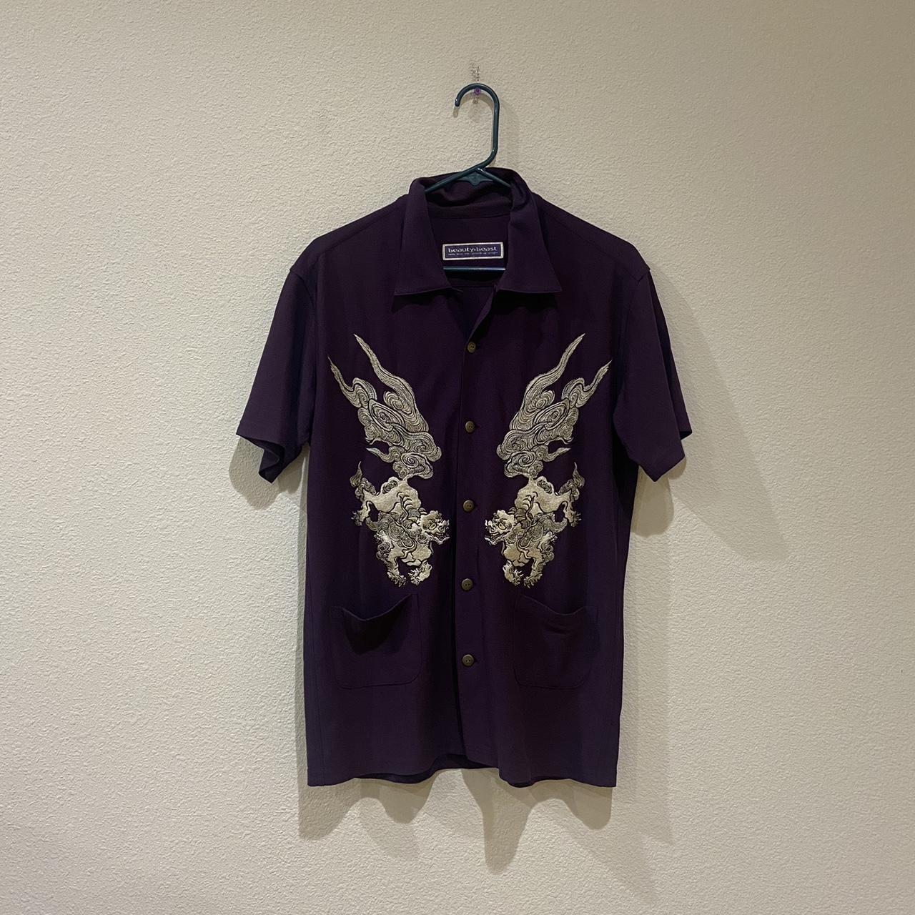 Beauty:Beast Dragon Button Up tagged medium very... - Depop