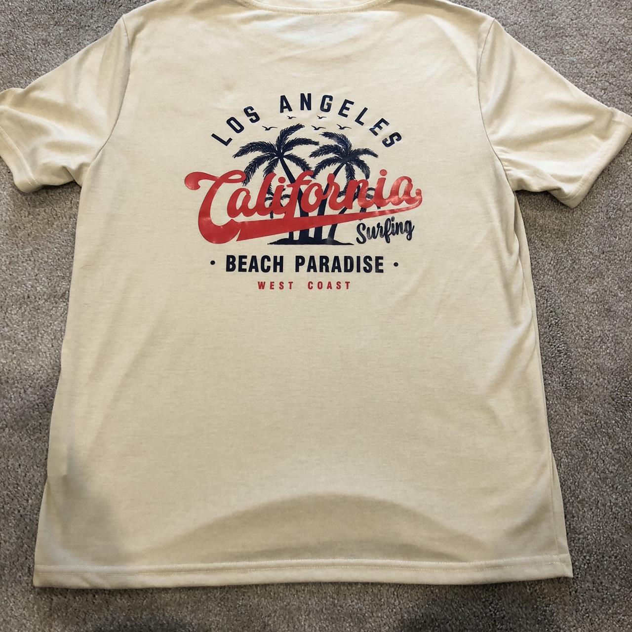 Tan graphic T-shirt - Depop