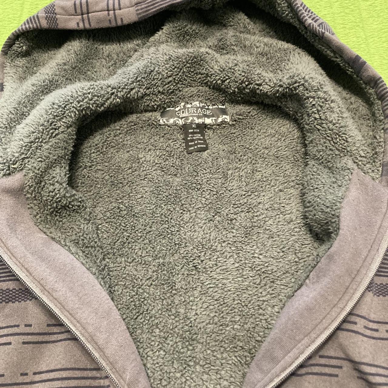 Cyber Y2k courage fur lining zip up hoodie Size... - Depop