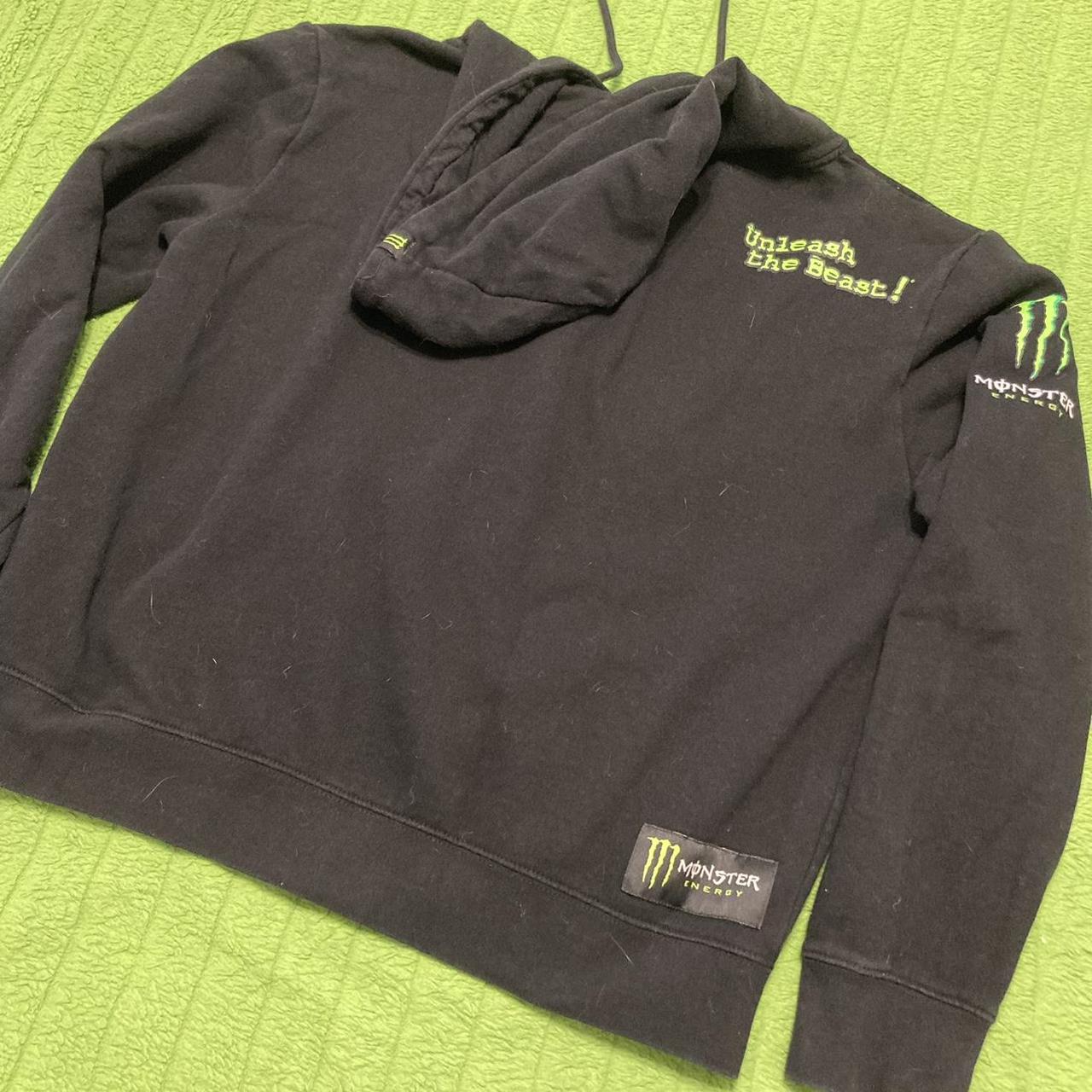 Cyber Y2k Monster energy drink zip up hoodie -size... - Depop