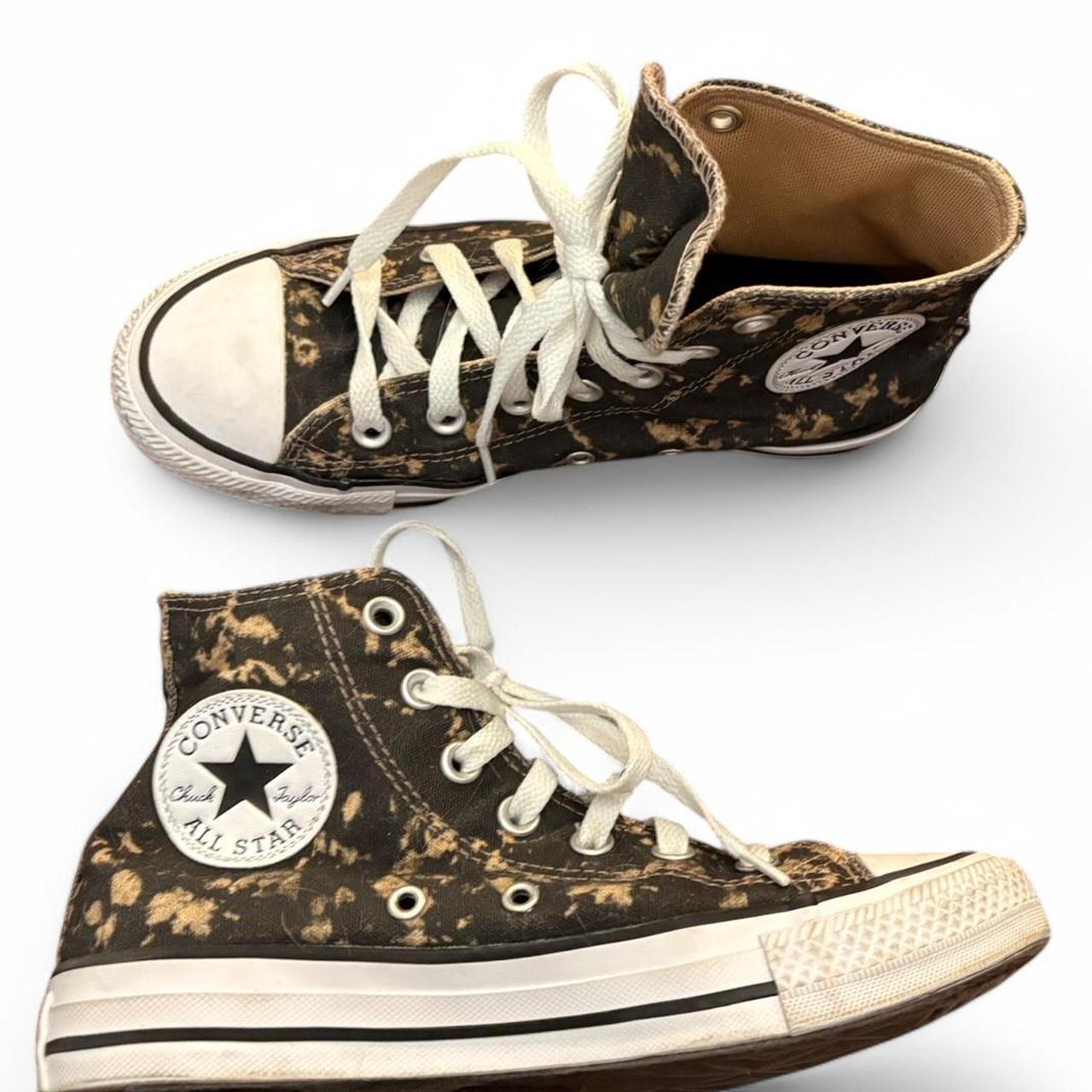 acid/bleach washed converse hardly worn, no visible... | Depop