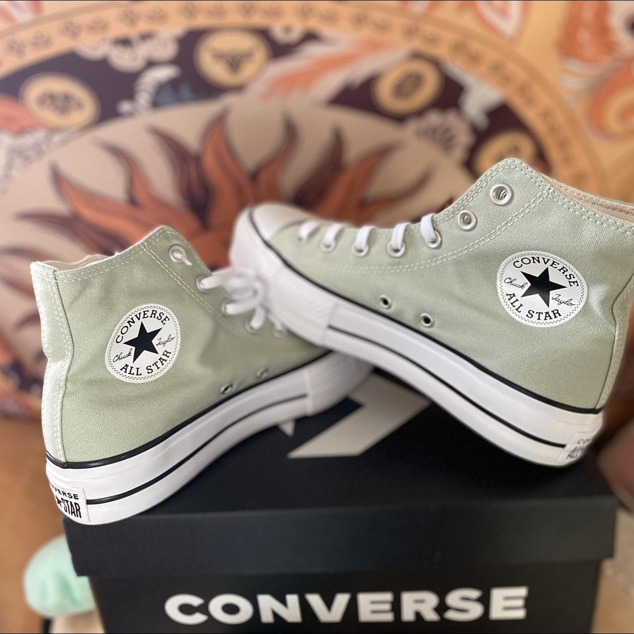 Cute light green Platform converse that are brand... - Depop