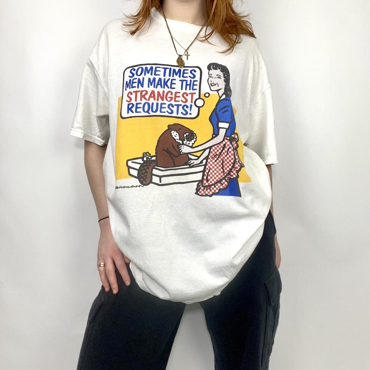 “WASH YOUR BEAVER” TEE Fits a L-XL. In excellent... - Depop