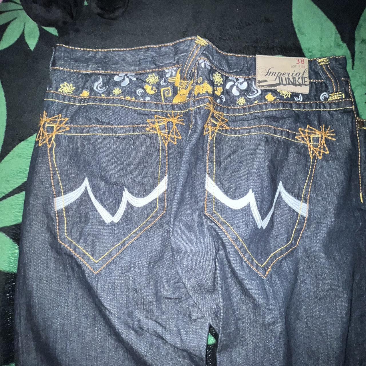 Super dope y2k style jeans brand is imperial junkie... - Depop