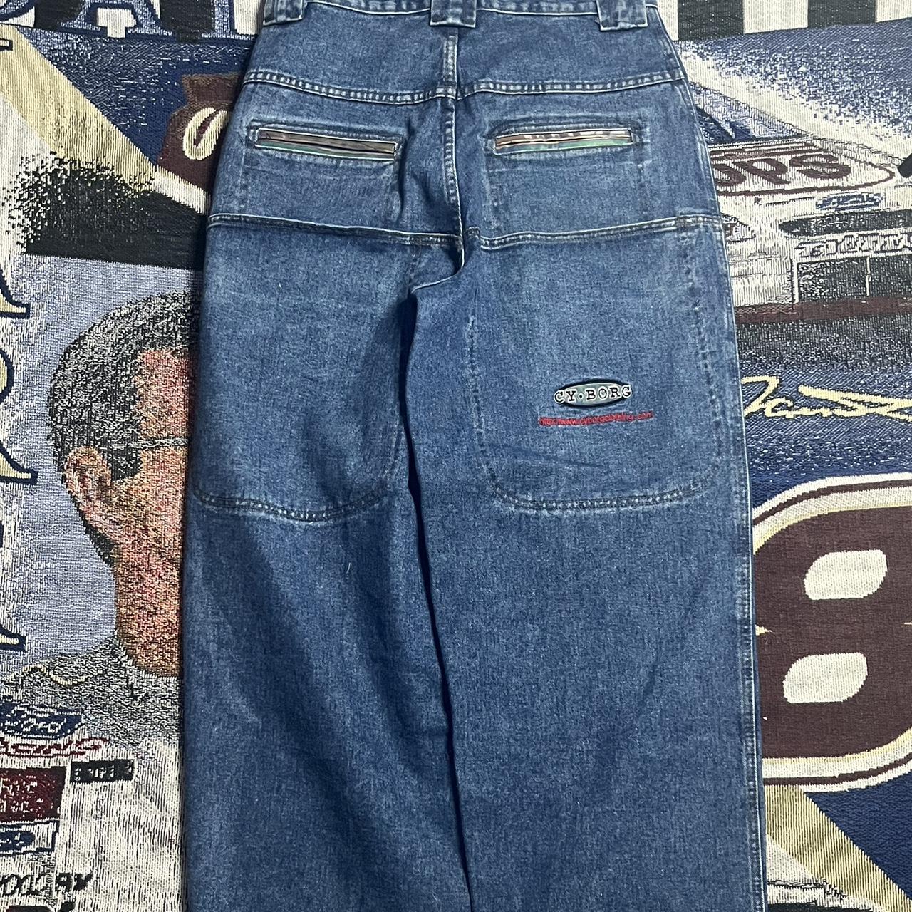 Vintage 90s baggy cyborg jeans with huge pockets... - Depop