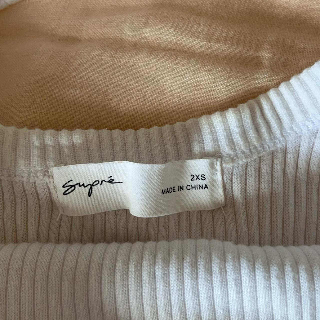 White Supre Riri Tank Size xxs Some sunblock stains... - Depop