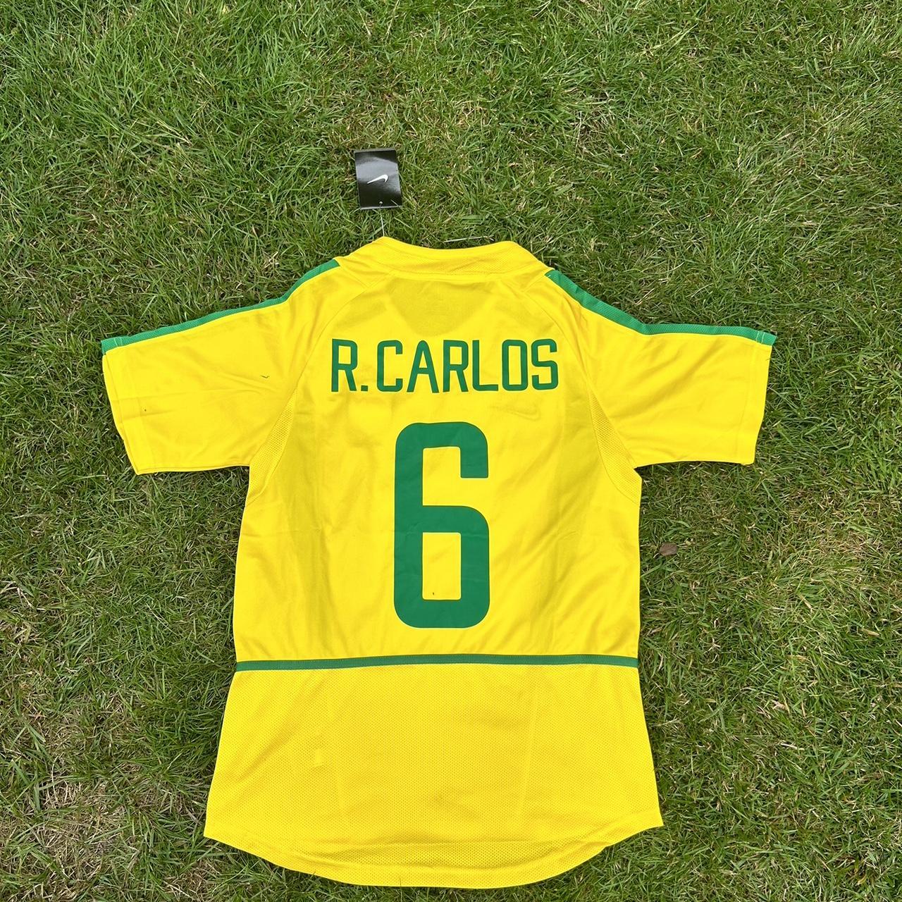 Brazil 2002 R.Carlos/6 Home kit Size -Small fits... - Depop