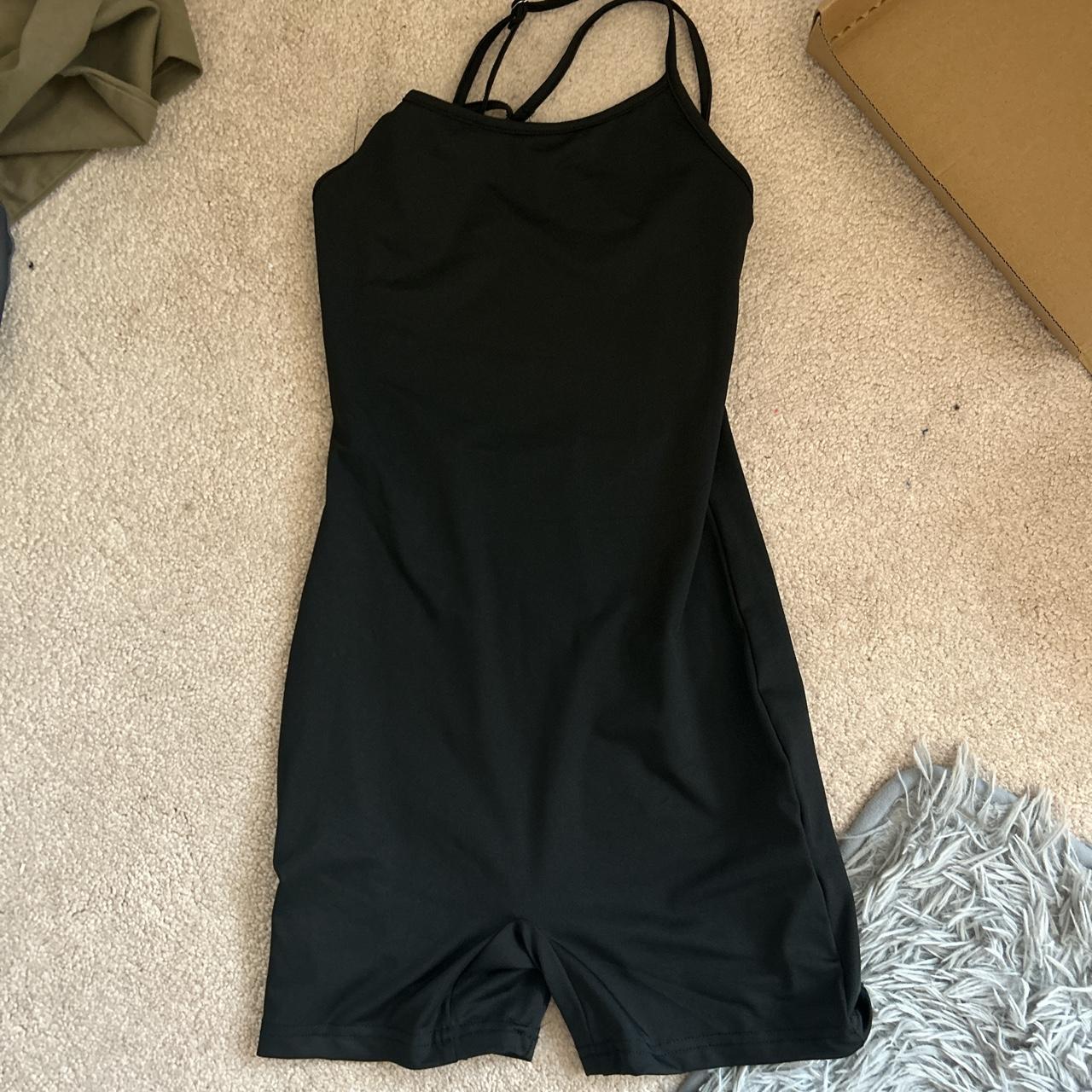 black unitard backless (shown on second... - Depop