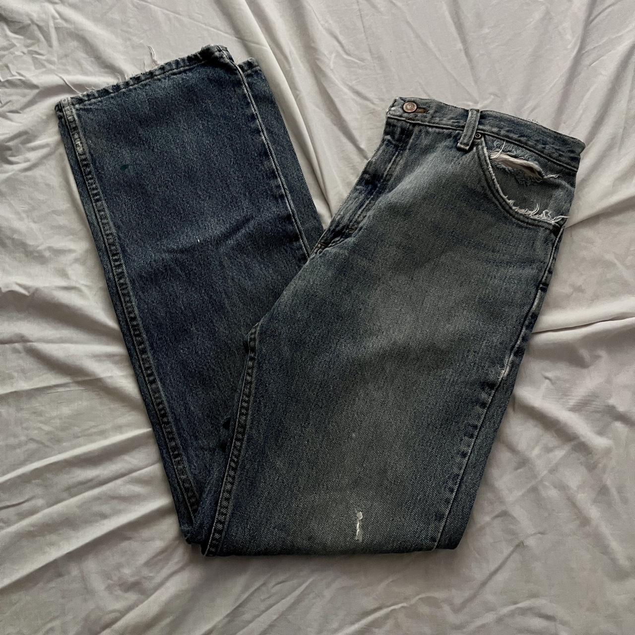vintage lee jeans. these are beautifully distressed... - Depop