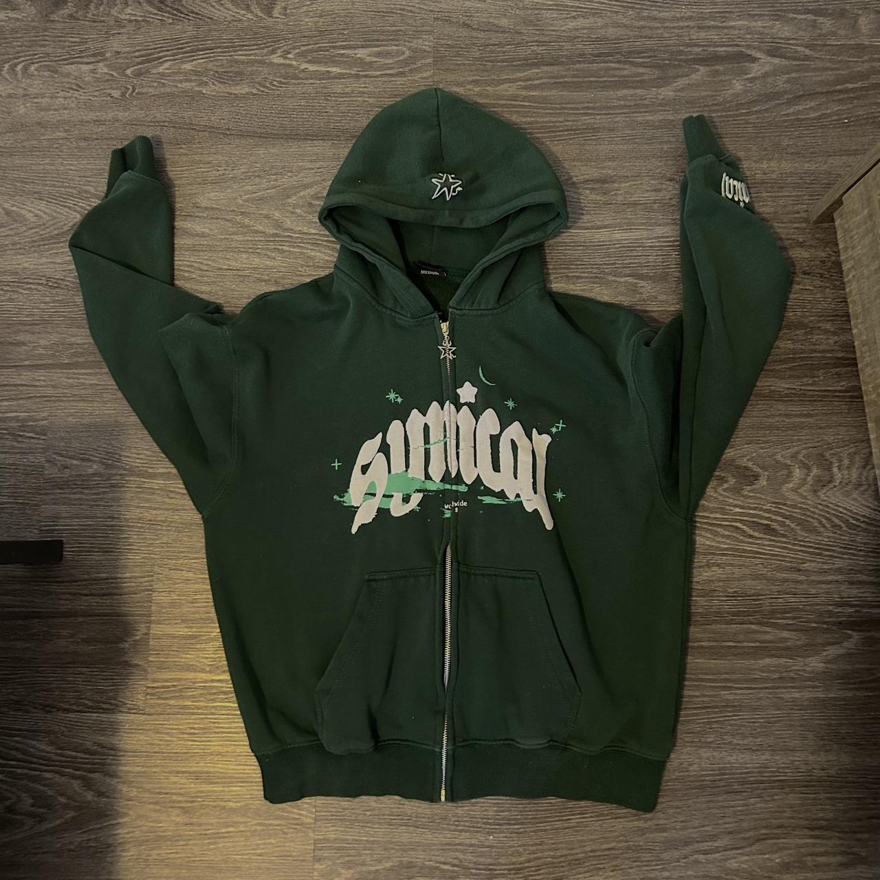 synical green zipup mint condition, comfy and next... - Depop