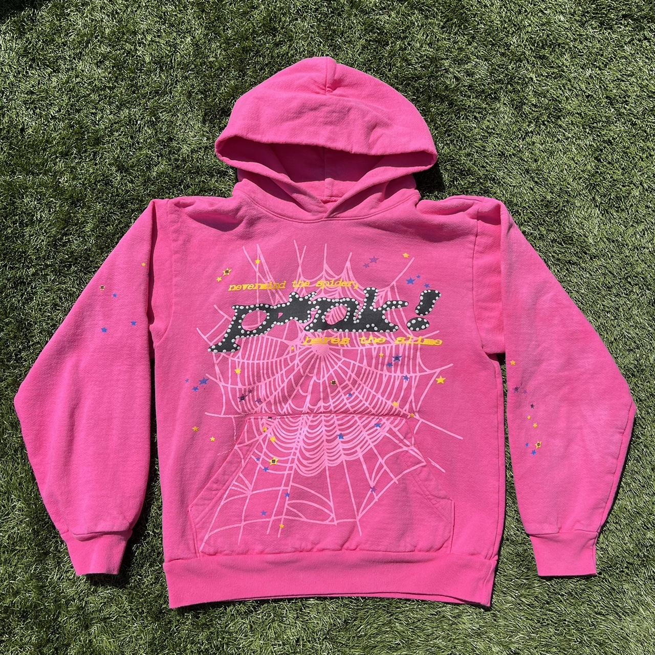 Pink Sp5der hoodie #hoodie #streetwear #resell #sp5der - Depop