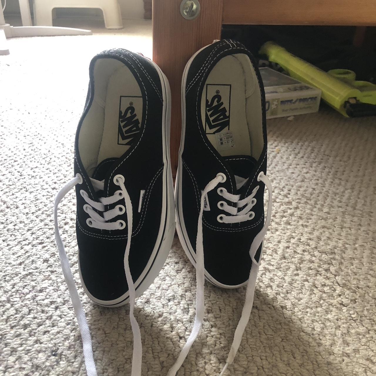 black authentic vans women’s size 4 - Depop