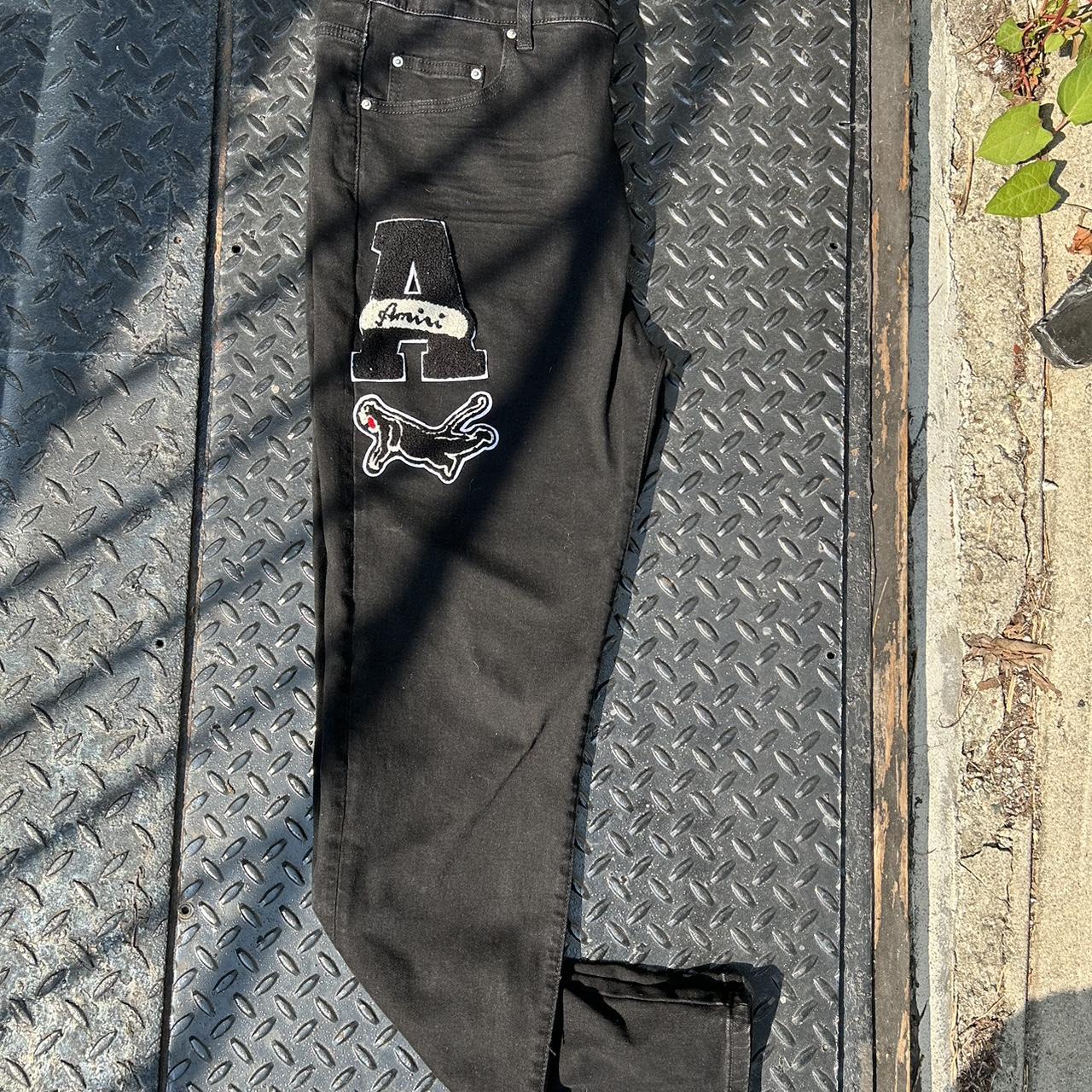 Black Patch Amiri’s #mikes #amiris #amirijeans... - Depop