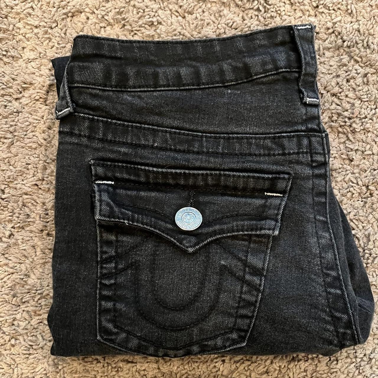 true religion black skinny fit jeans - Depop