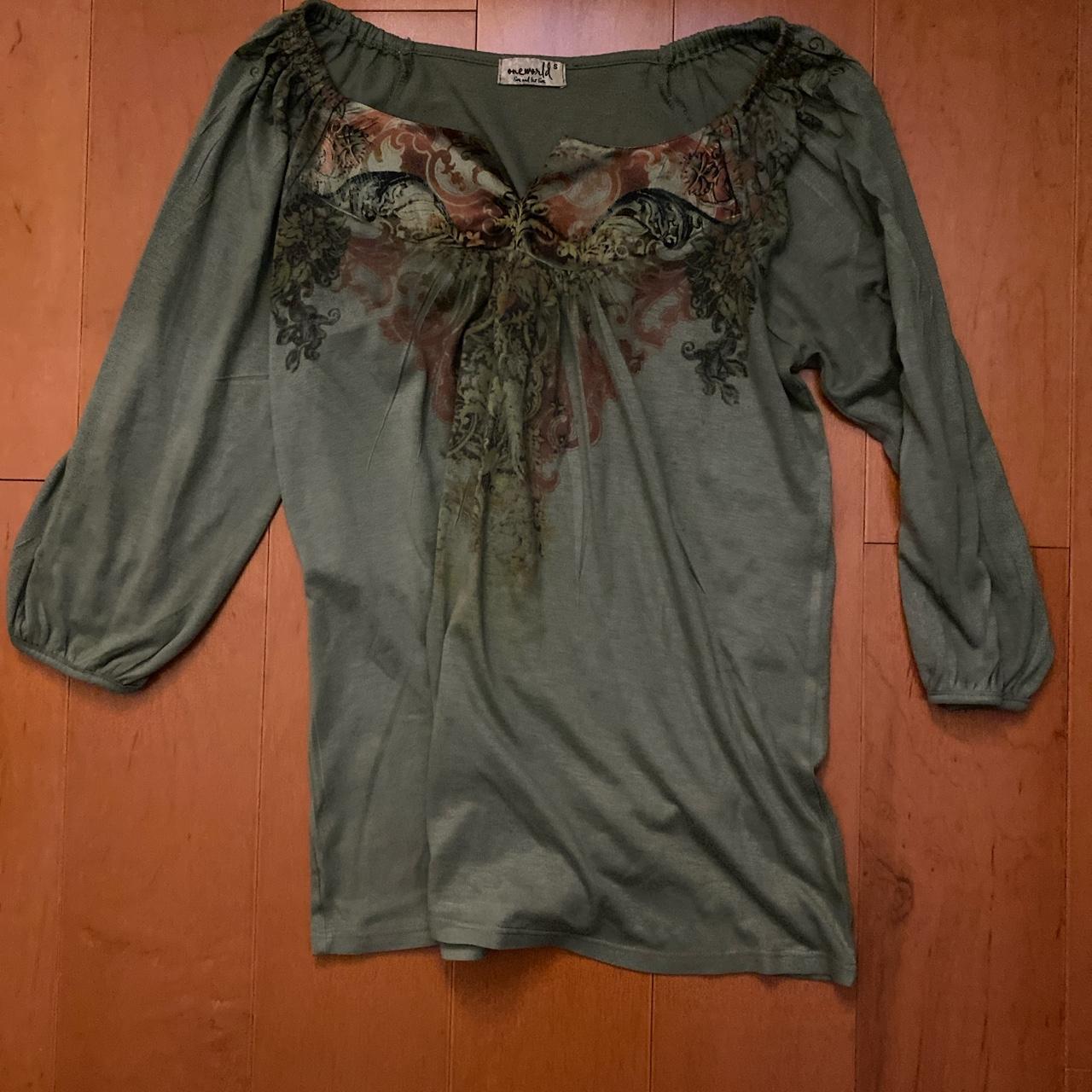 Green Fairy top whimsical earthy tones, very cute... - Depop