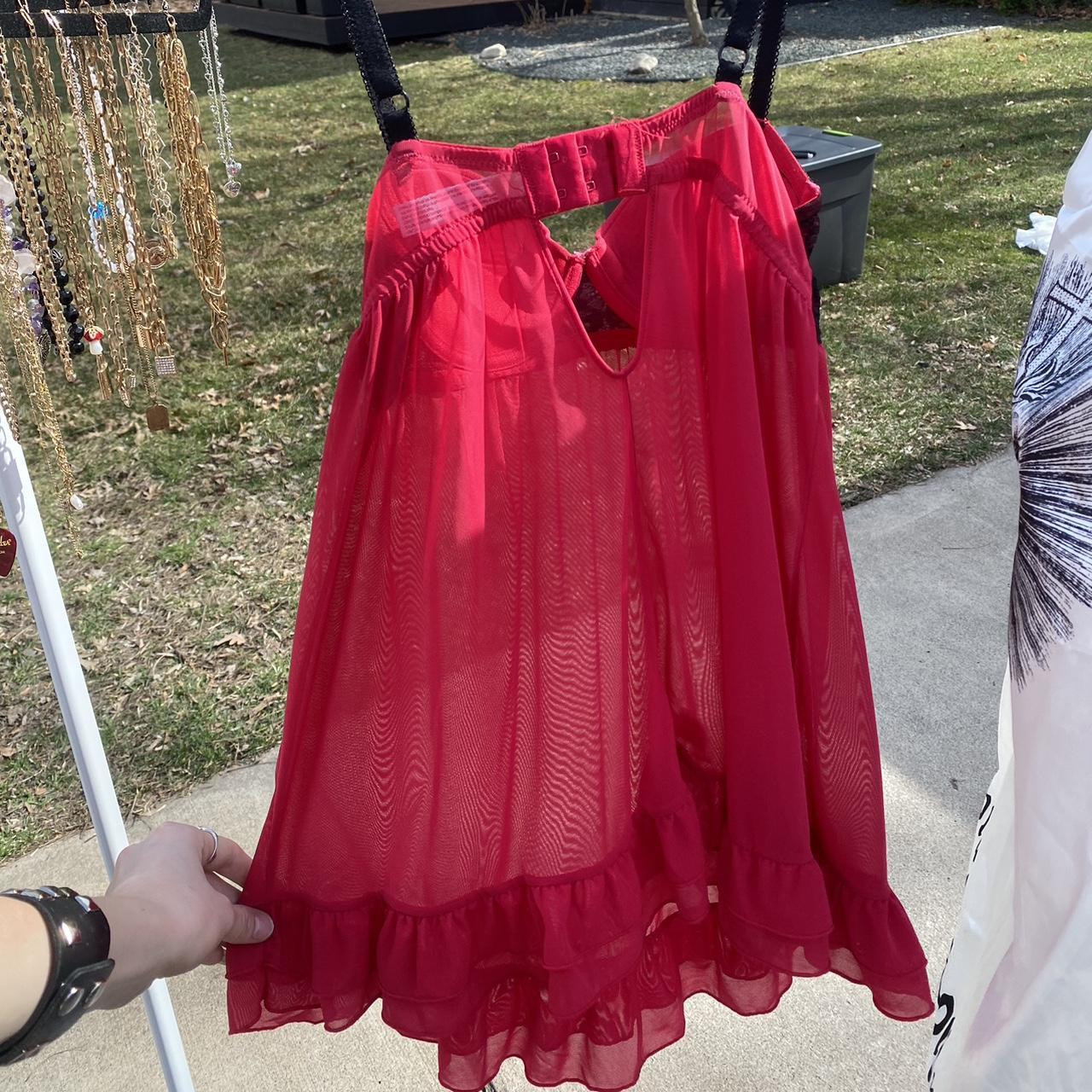 red sleeping gown! size S - Depop