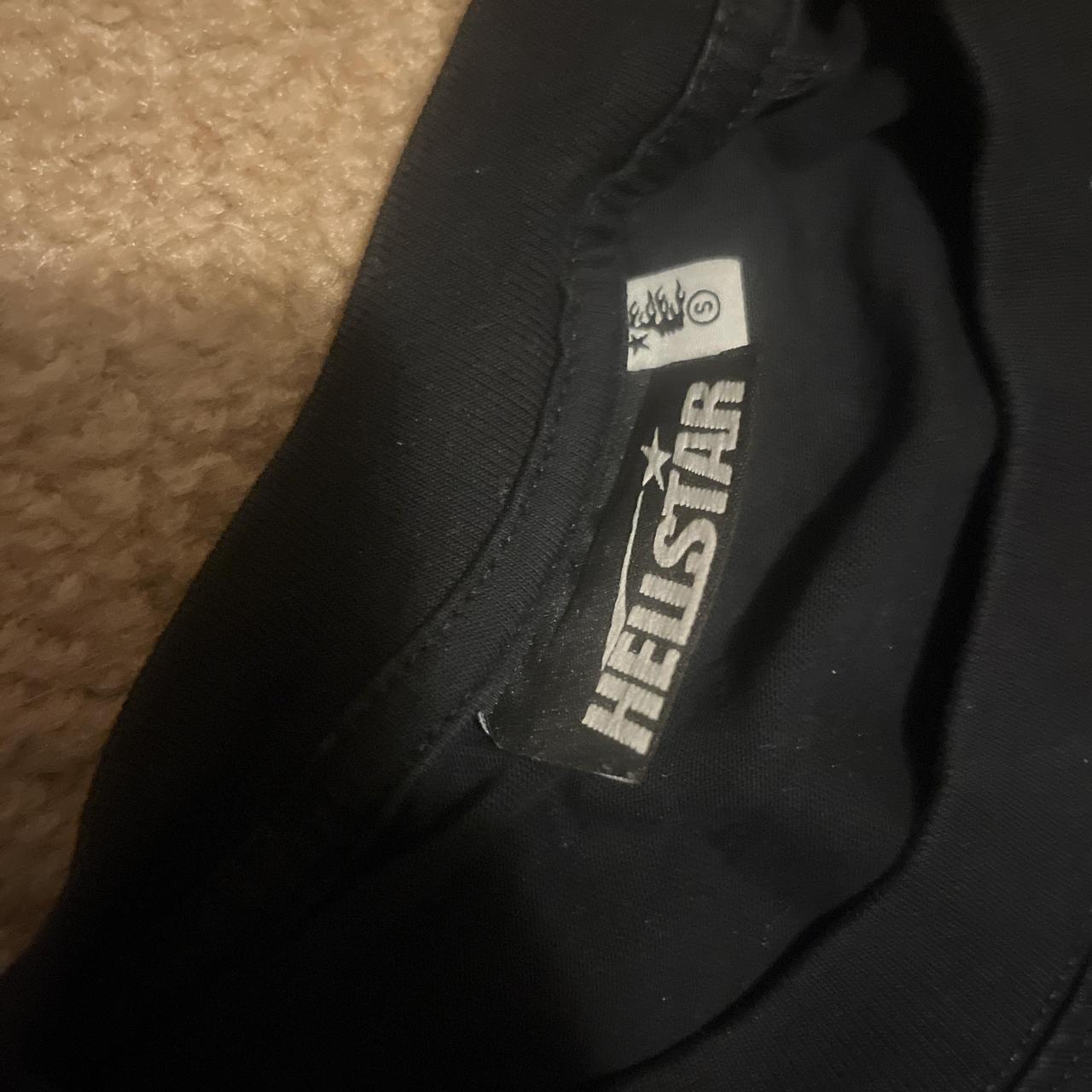 Pink and black Hellstar rhinestone Tshirt never worn... | Depop