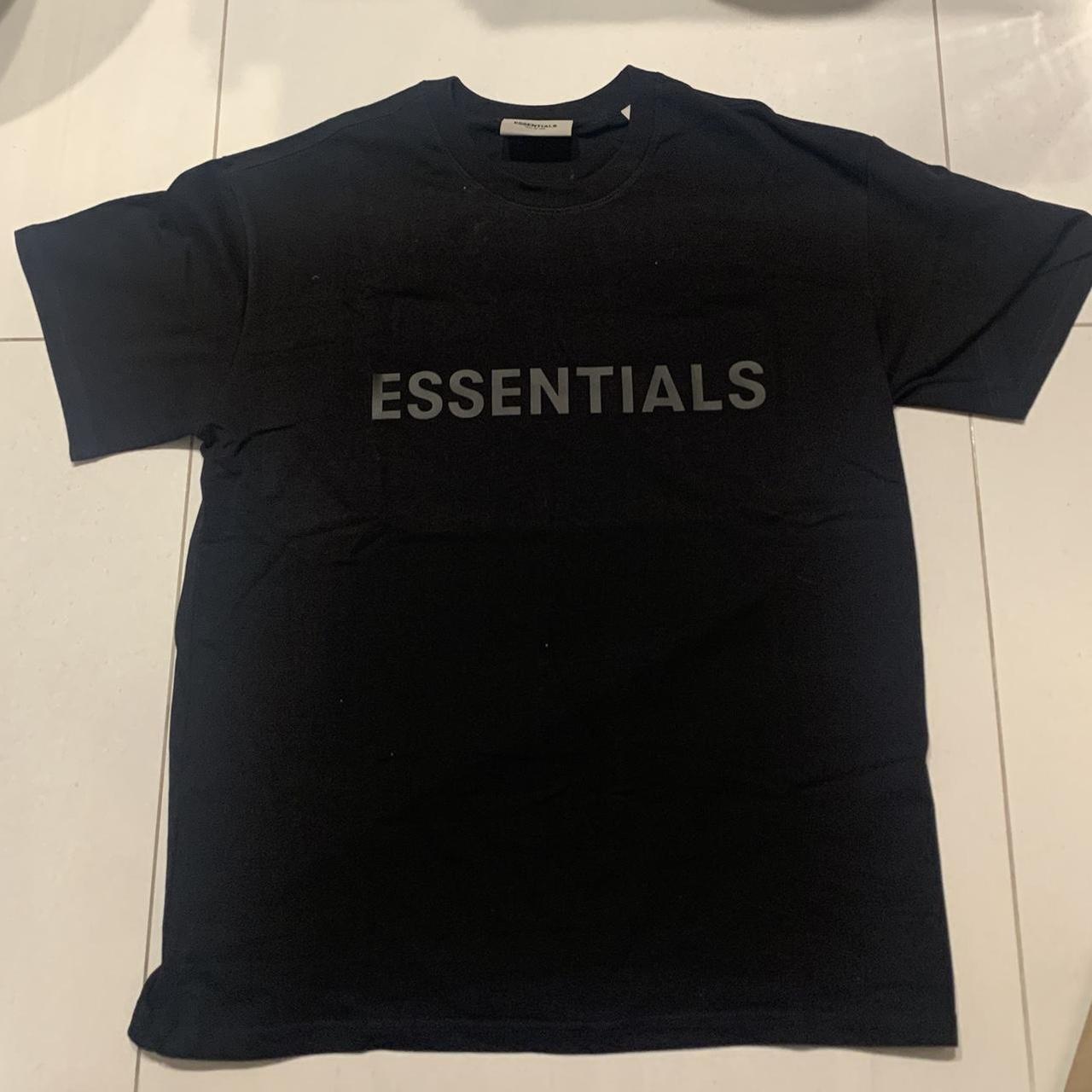 Black essentials t shirt, size small baggy fit - Depop