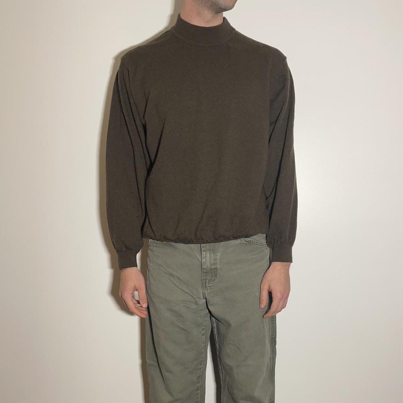 brown italian wool sweater. men’s xl, fits like... - Depop