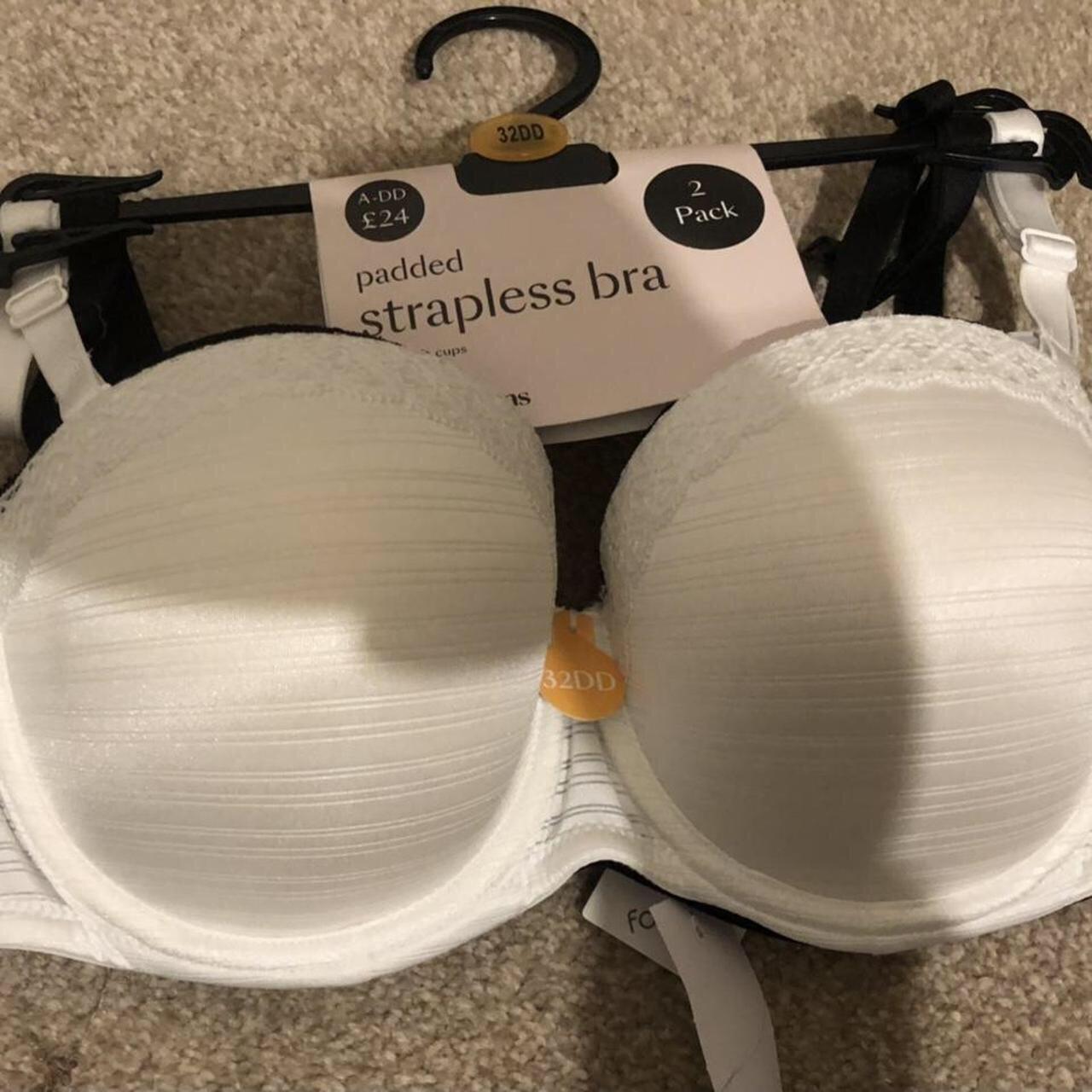 Padded strapless bra size 32DD pack x2 set debenhams... - Depop