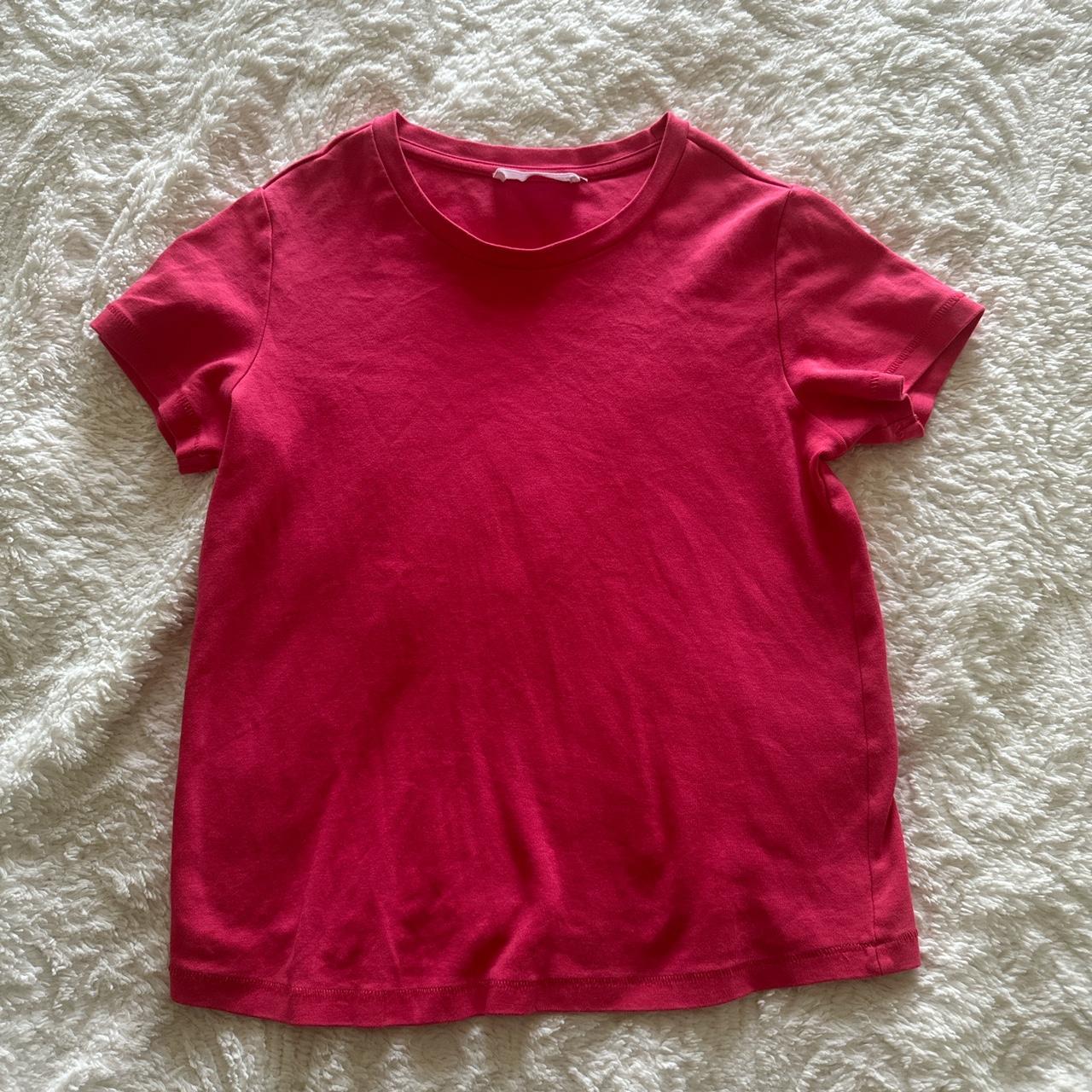 Pink mango t-shirt (color not as vibrant in... - Depop