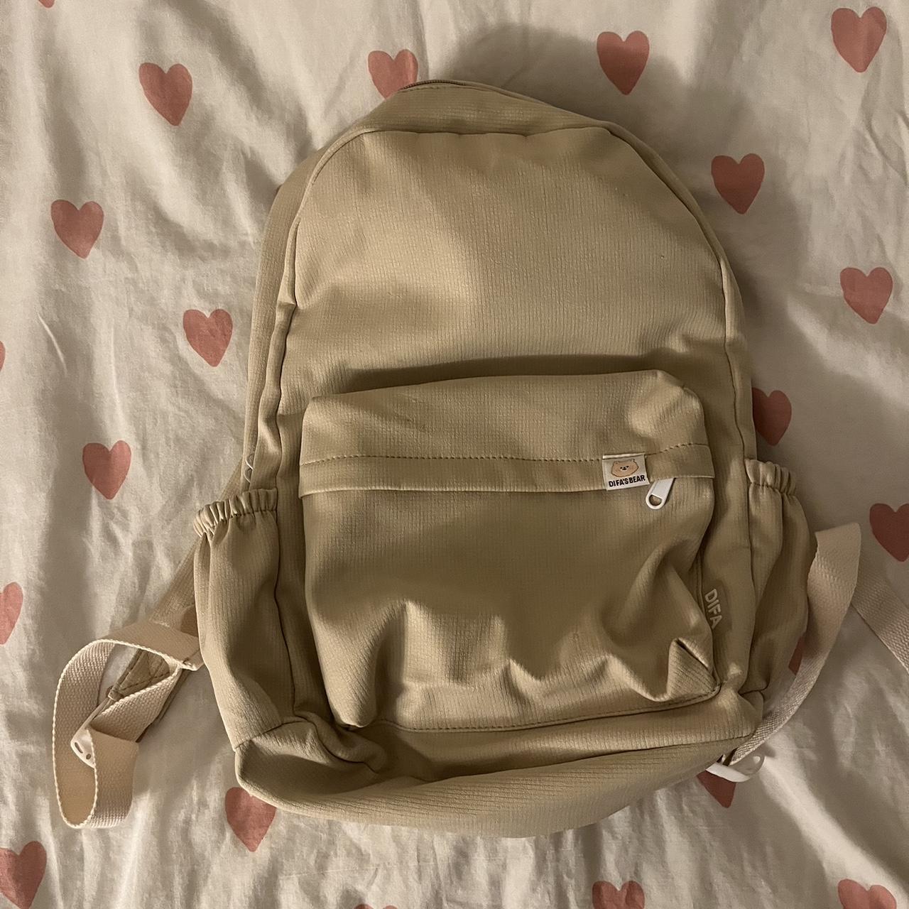 Khaki backpack from yesstyle #backpack #yesstyle... - Depop