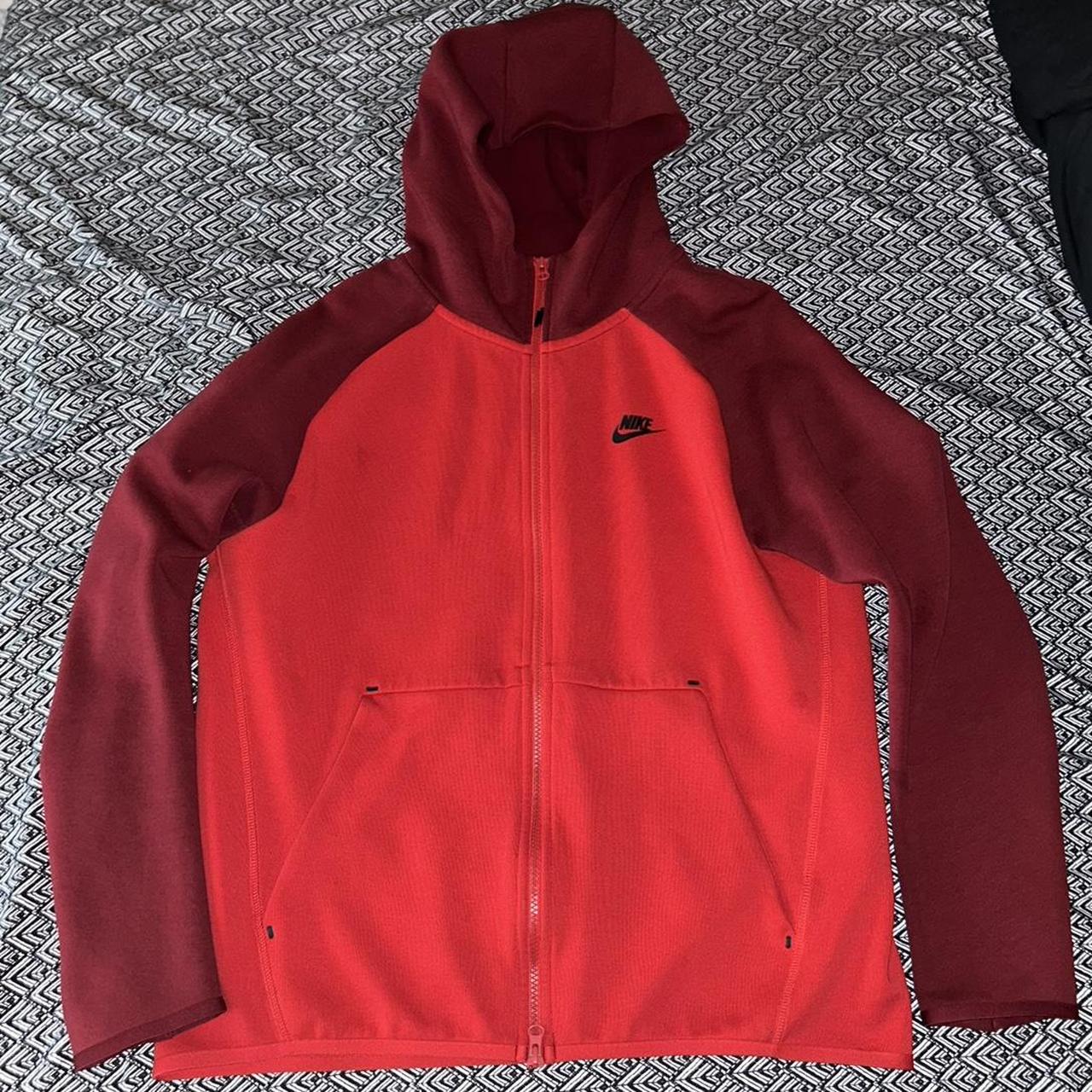 Nike Red Tech Fleece Hoodie. Great condition and... | Depop