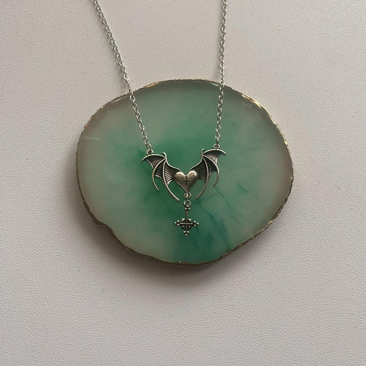 Silver coloured Alternative Goth Emo Goth Cross... - Depop