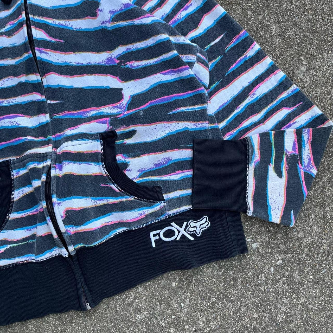 2000s y2k fox racing girls rave aop design hoodie... - Depop