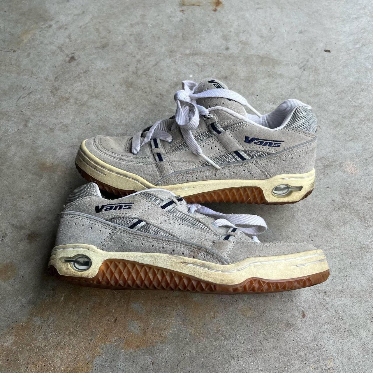 Vintage y2k 2000s Gray Suede Super Chunky Vans Skate... - Depop