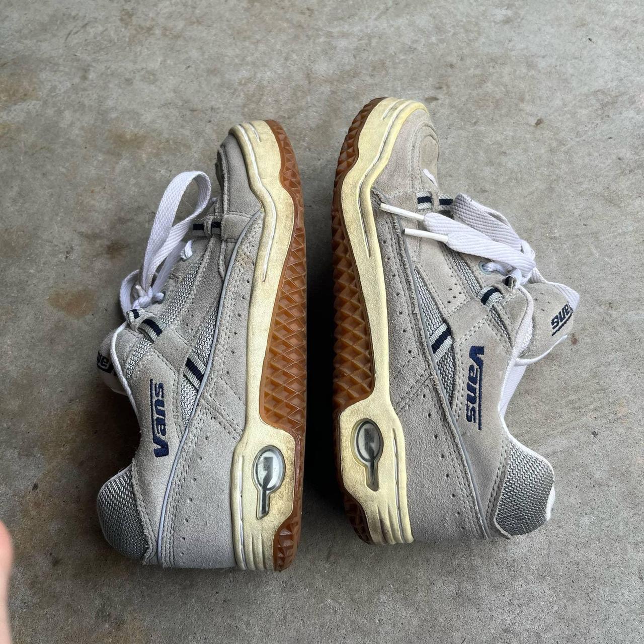 Vintage y2k 2000s Gray Suede Super Chunky Vans Skate... - Depop