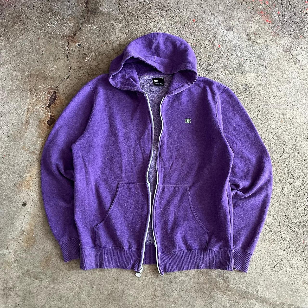 Vintage DC Shoes Vibrant Purple Full Zip Hoodie... - Depop