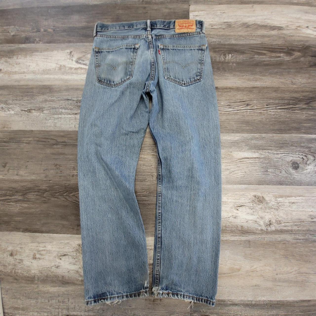 Levis 505 Red Tab Blue Distressed Worn Mens 34x29... | Depop
