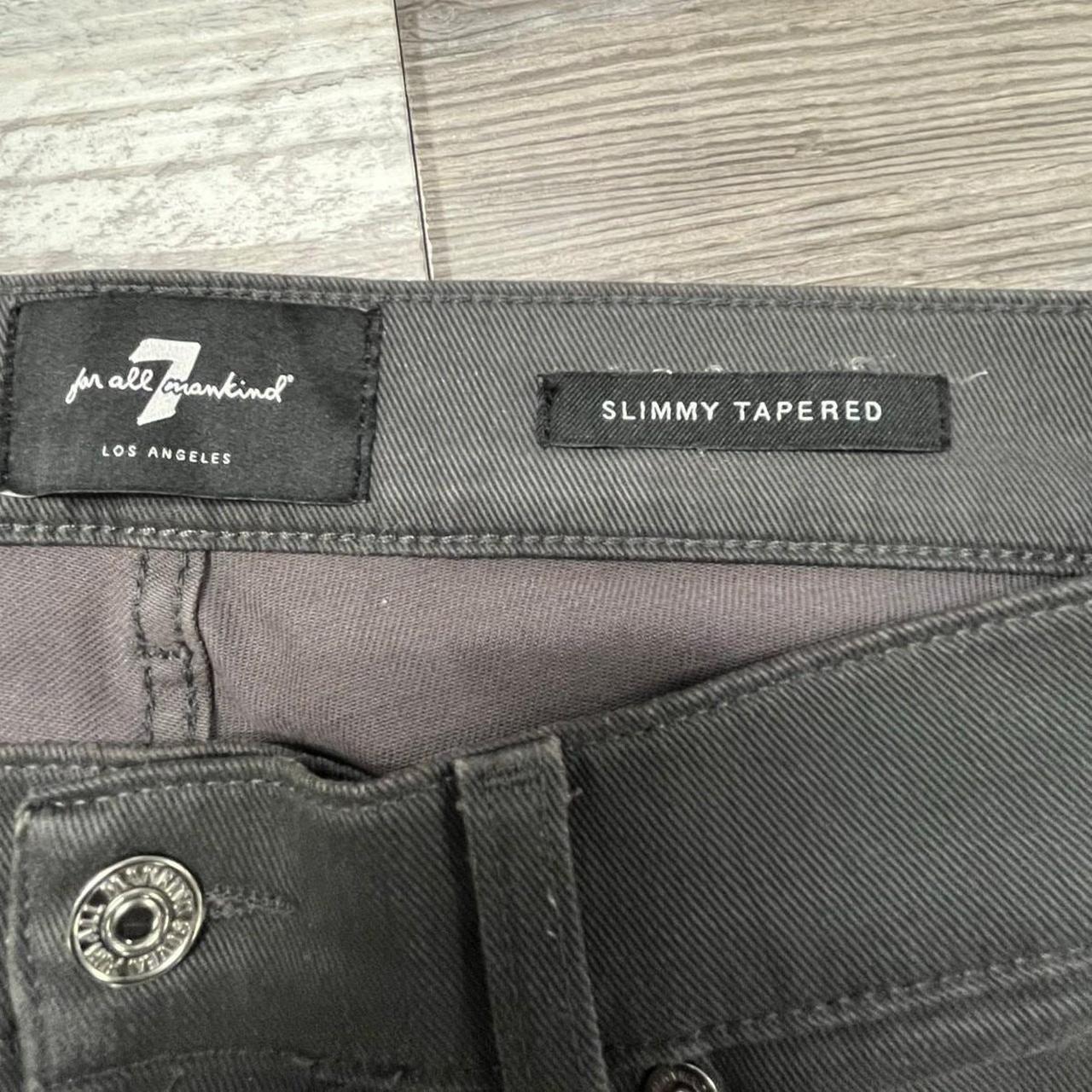 7 For All Mankind Dark Metal Gray Mens 33x31 Luxe... | Depop