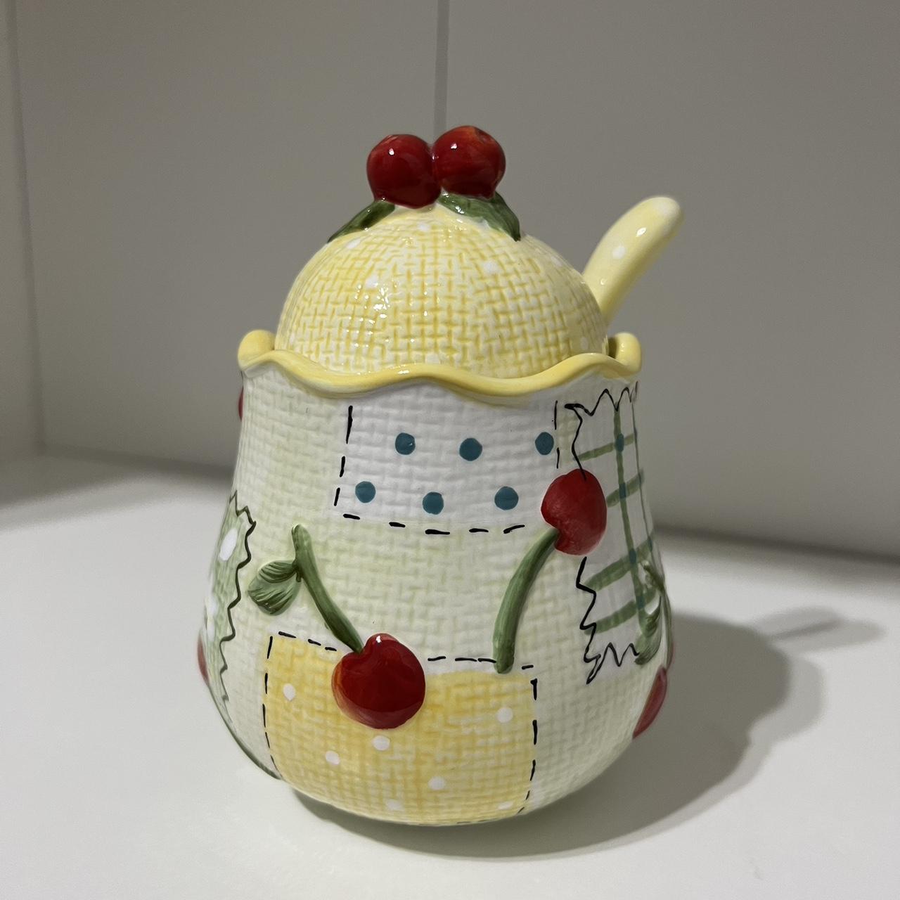 Vintage MWW Market patch cherry 🍒 ceramic jar and... - Depop