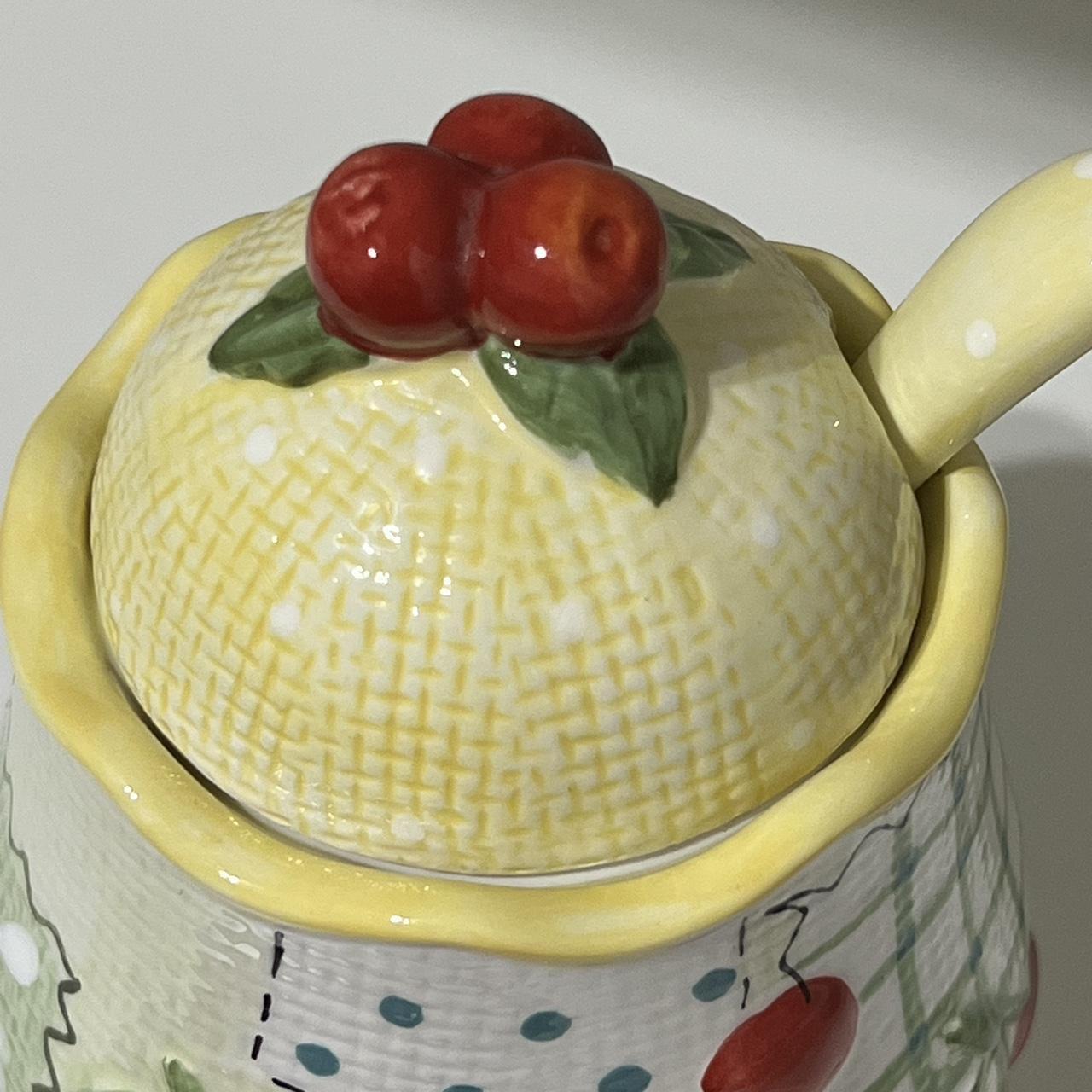 Vintage MWW Market patch cherry 🍒 ceramic jar and... - Depop