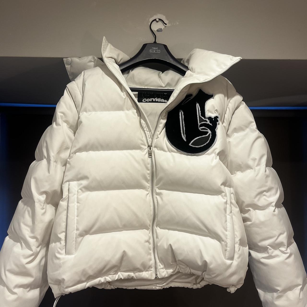 Corvidae White Fully Detachable Puffer Jacket Open... - Depop