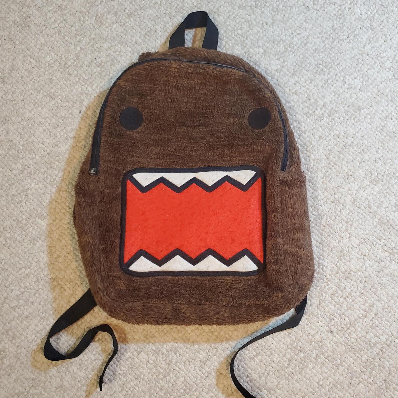 Fuzzy Domo backpack! Super cute! **The zipper tab... | Depop
