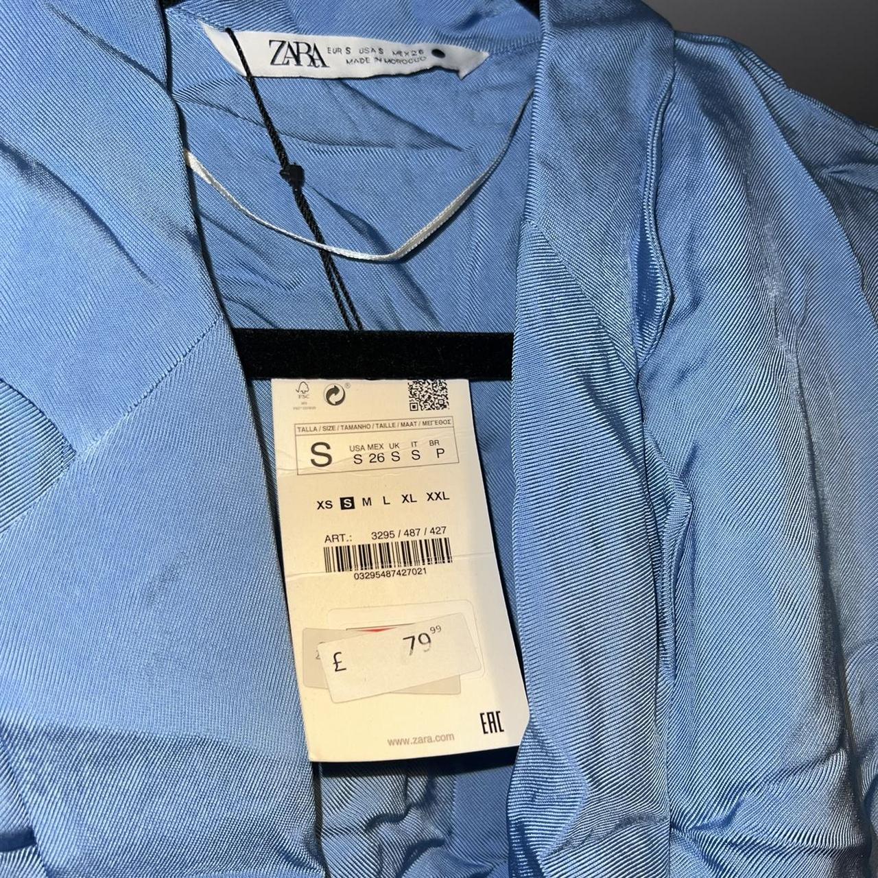 Zara Women's Blue Coat | Depop