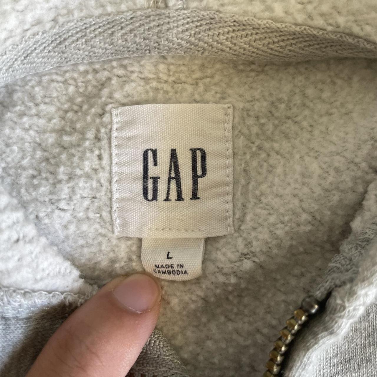 Grey GAP Zip Up Jacket Size Large Excellent... - Depop