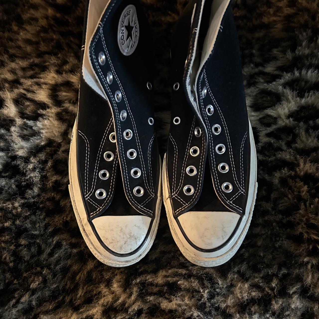 Black converse missing laces‼️‼️#Converse #Trainers | Depop