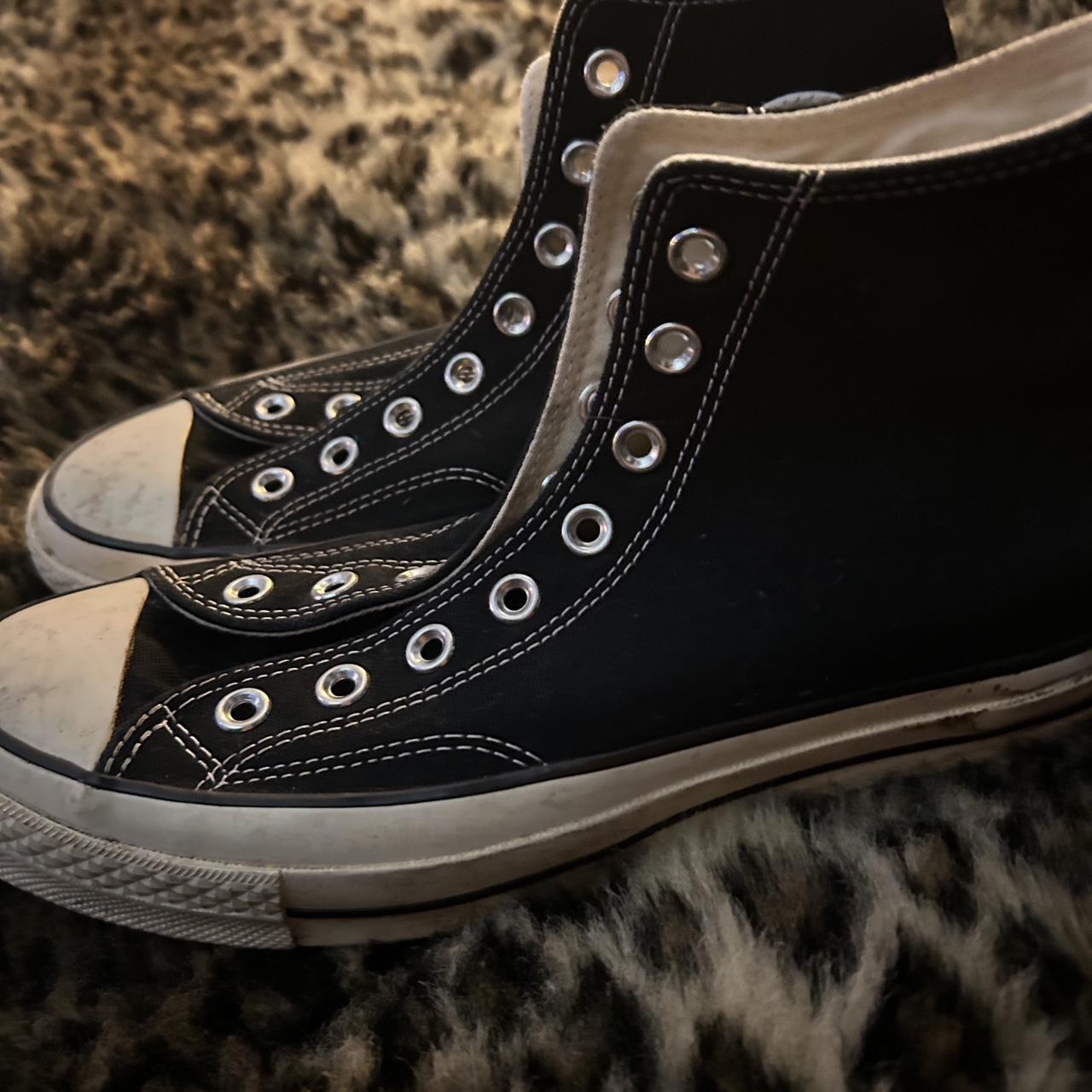 Black converse missing laces‼️‼️#Converse #Trainers | Depop