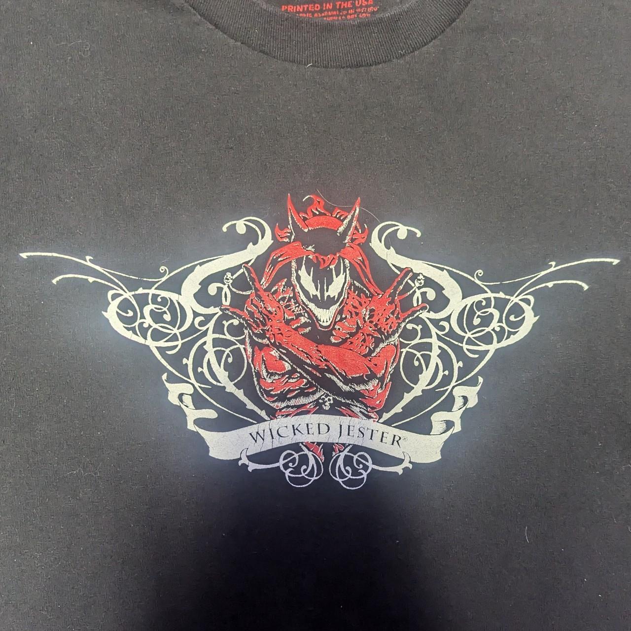 Wicked Jester Grim Reaper Red and Black Tee - L No... - Depop